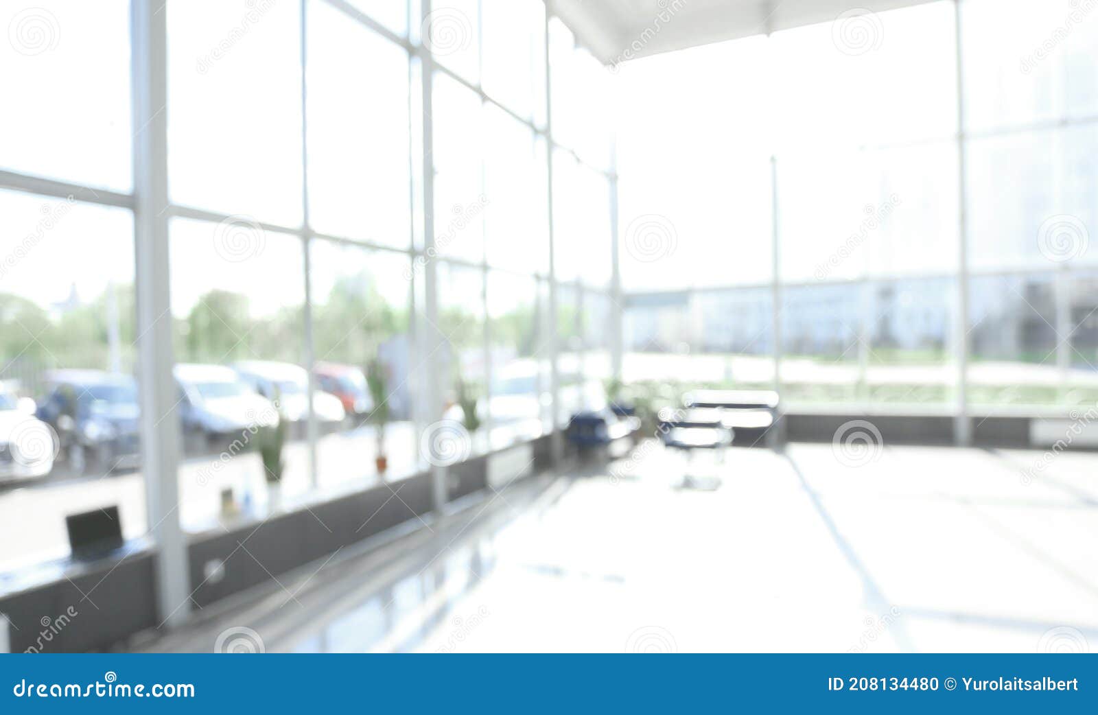 Blurry Image of a Window in a Modern Office. Stock Photo - Image of ...