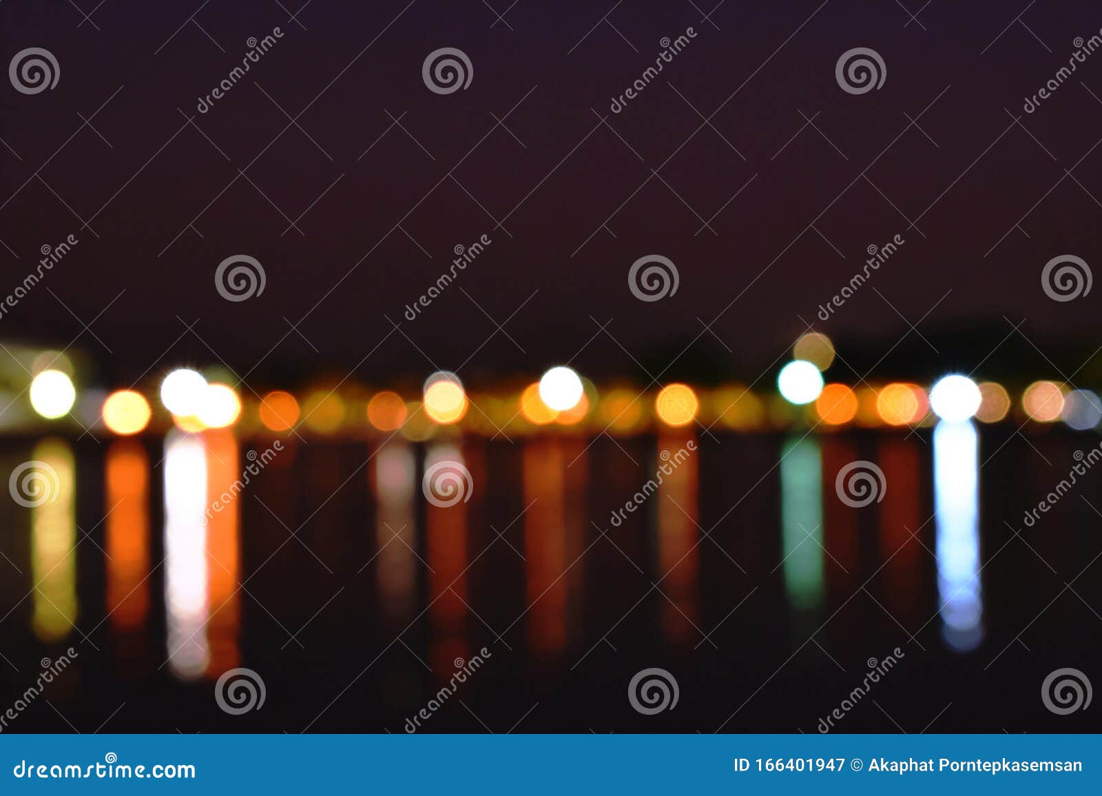 Blurry Light of Building on River Background and Texture Stock Image ...