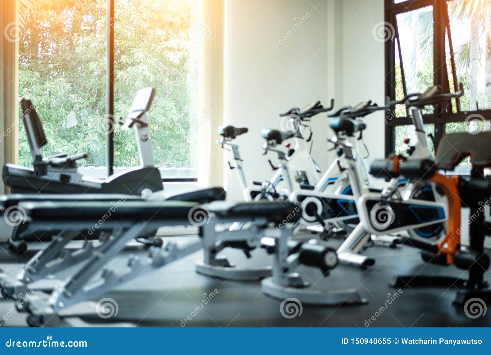 The Blurry Light Design Background of Training Exercise Stock Image ...