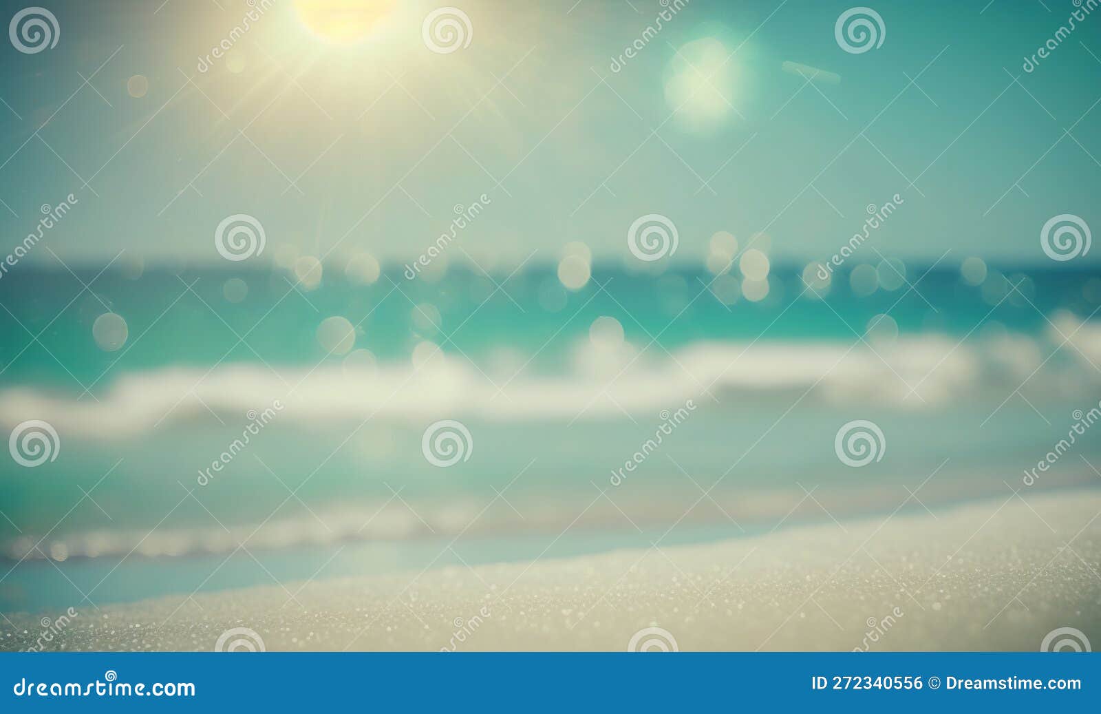 A Blurry Photo of a Beach with the Ocean in the Background Stock ...