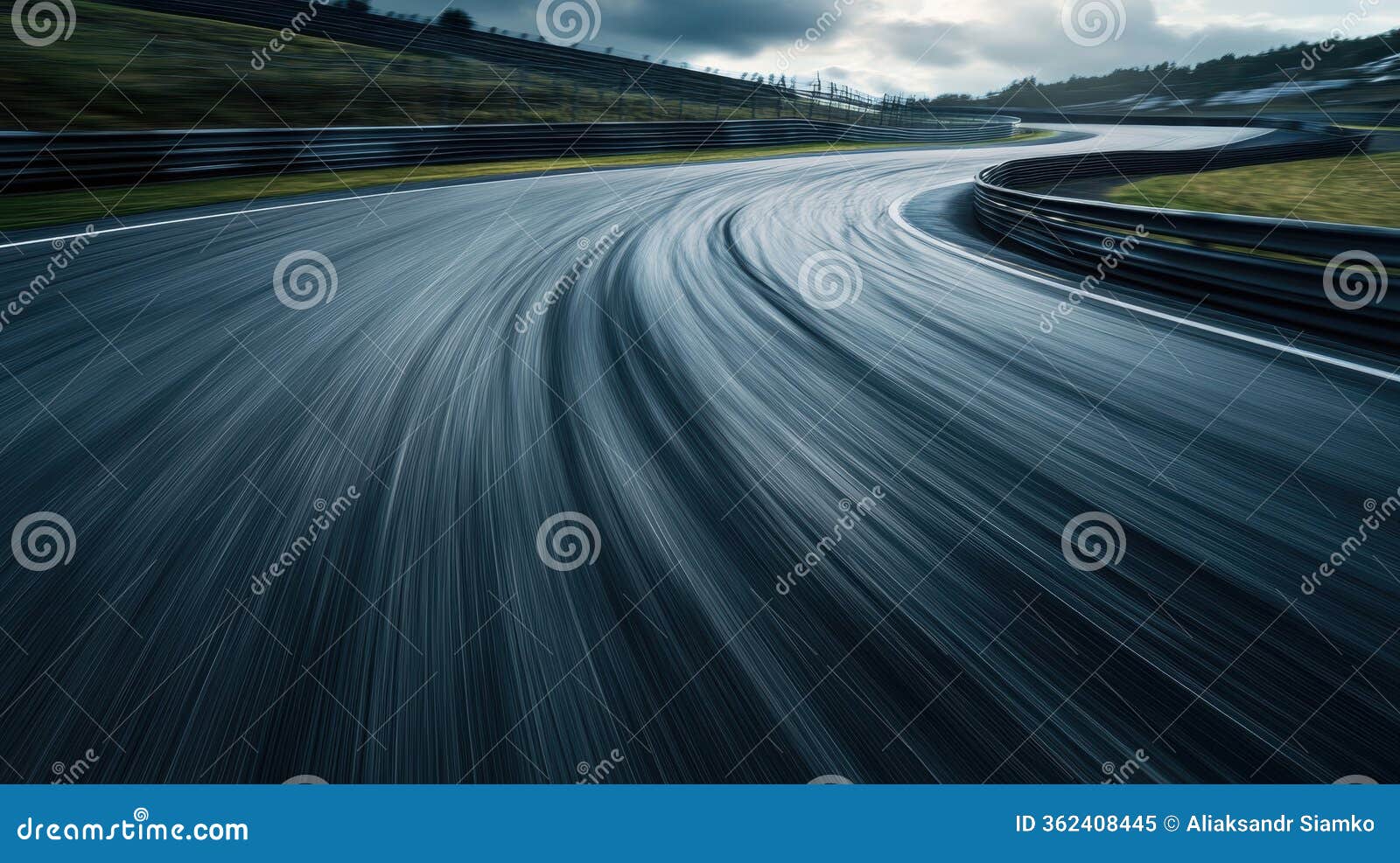 A Blurry Photo of a Curve on a Race Track Stock Illustration ...