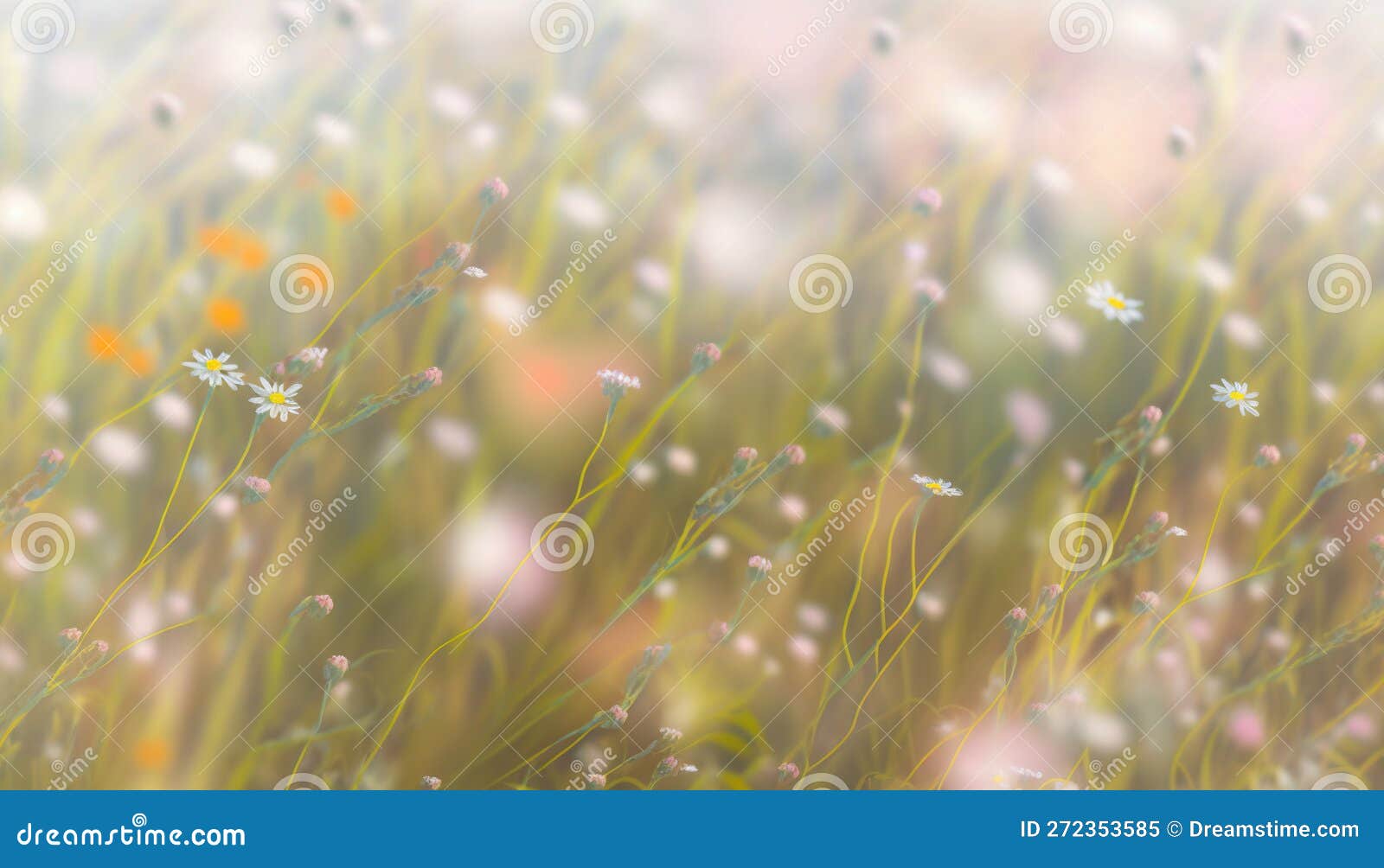 A Blurry Photo of a Field of Wildflowers Stock Illustration ...