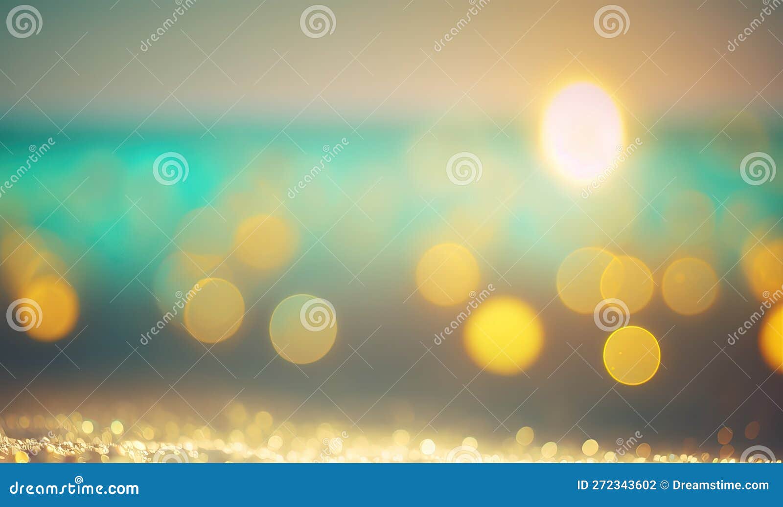 A Blurry Photo of a Sun Setting Over a Beach Stock Illustration ...