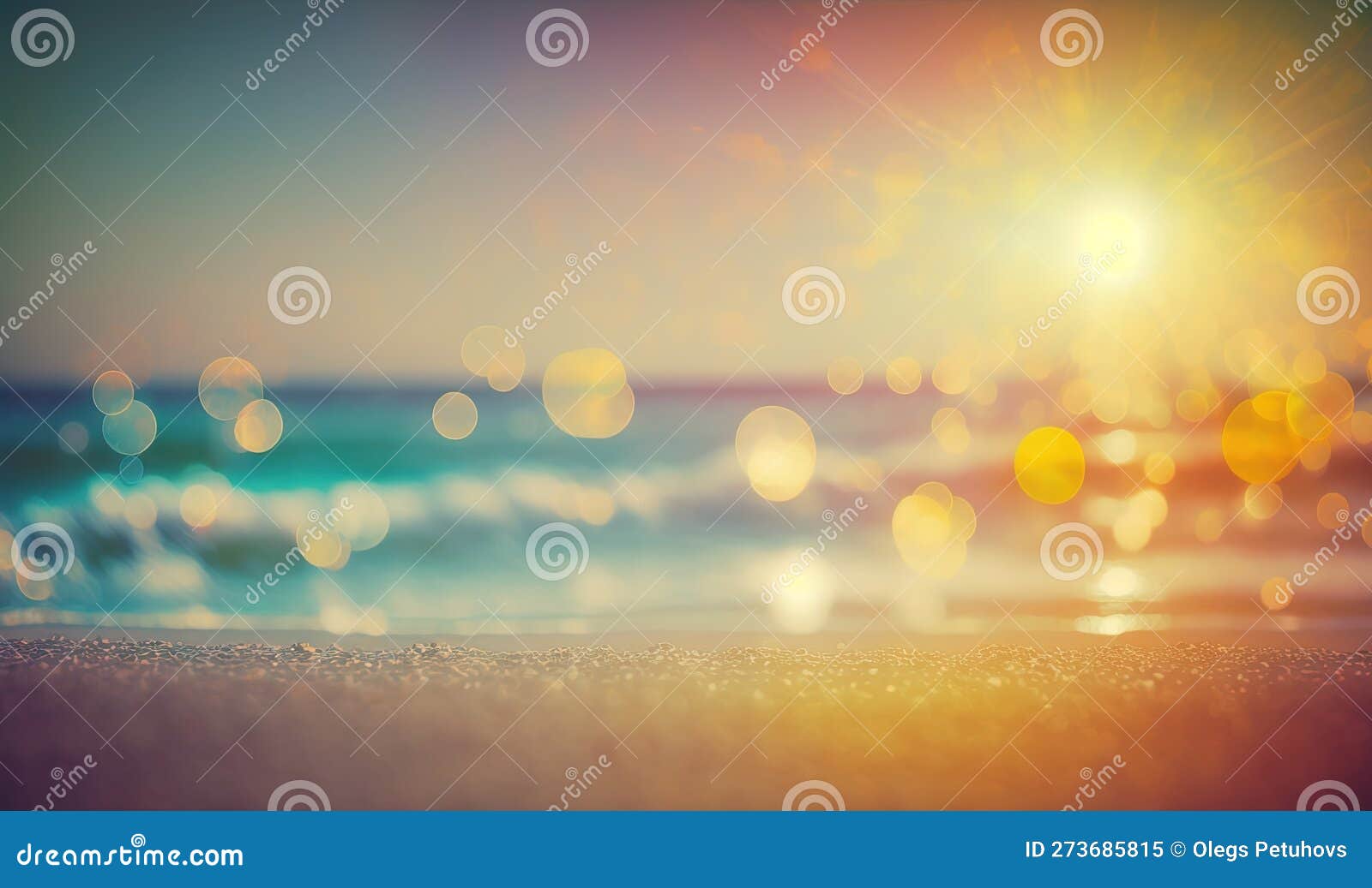 A Blurry Photo of the Sun Shining Over the Ocean Stock Image - Image of ...
