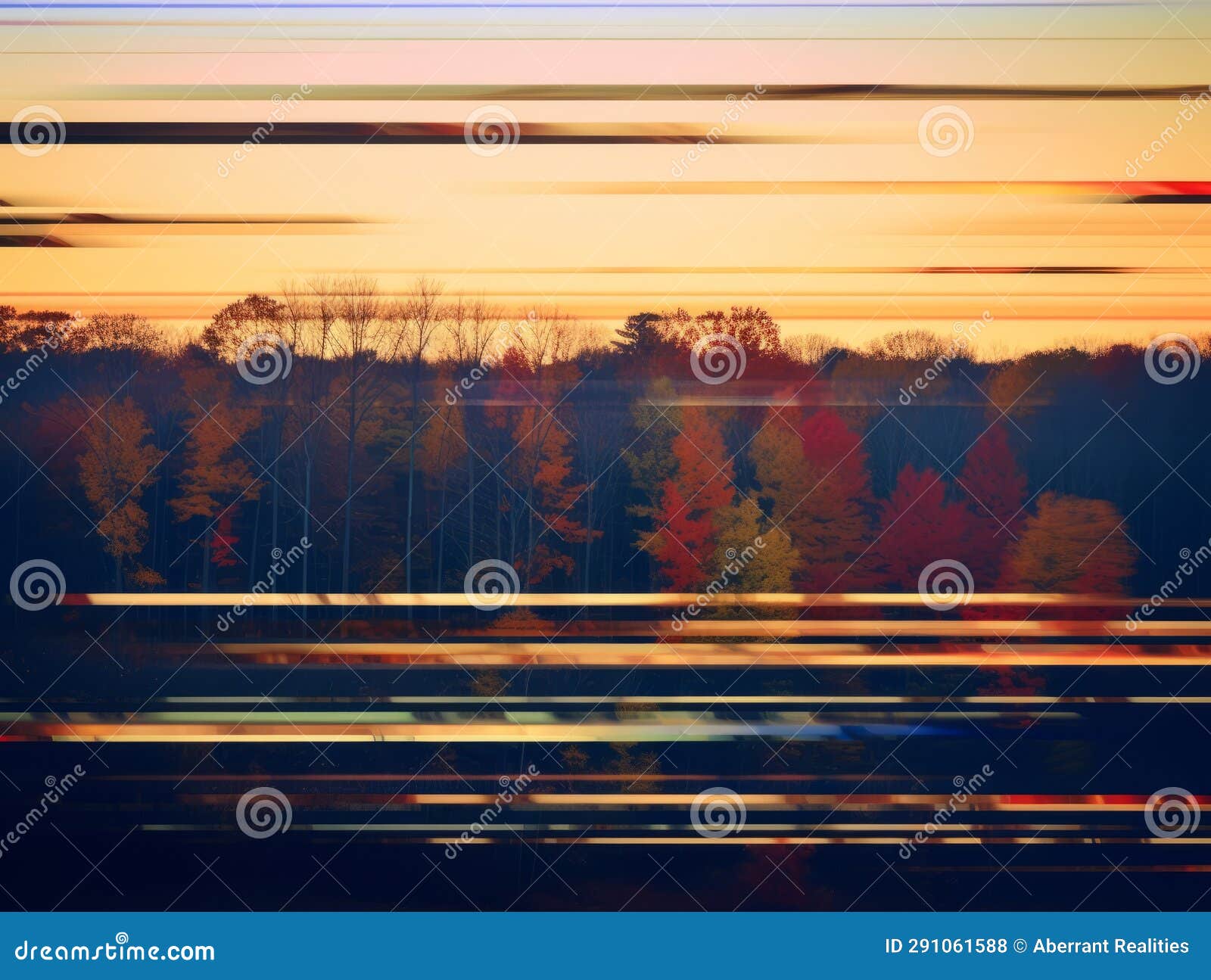 A Blurry Photo of Trees in the Fall Stock Illustration - Illustration ...