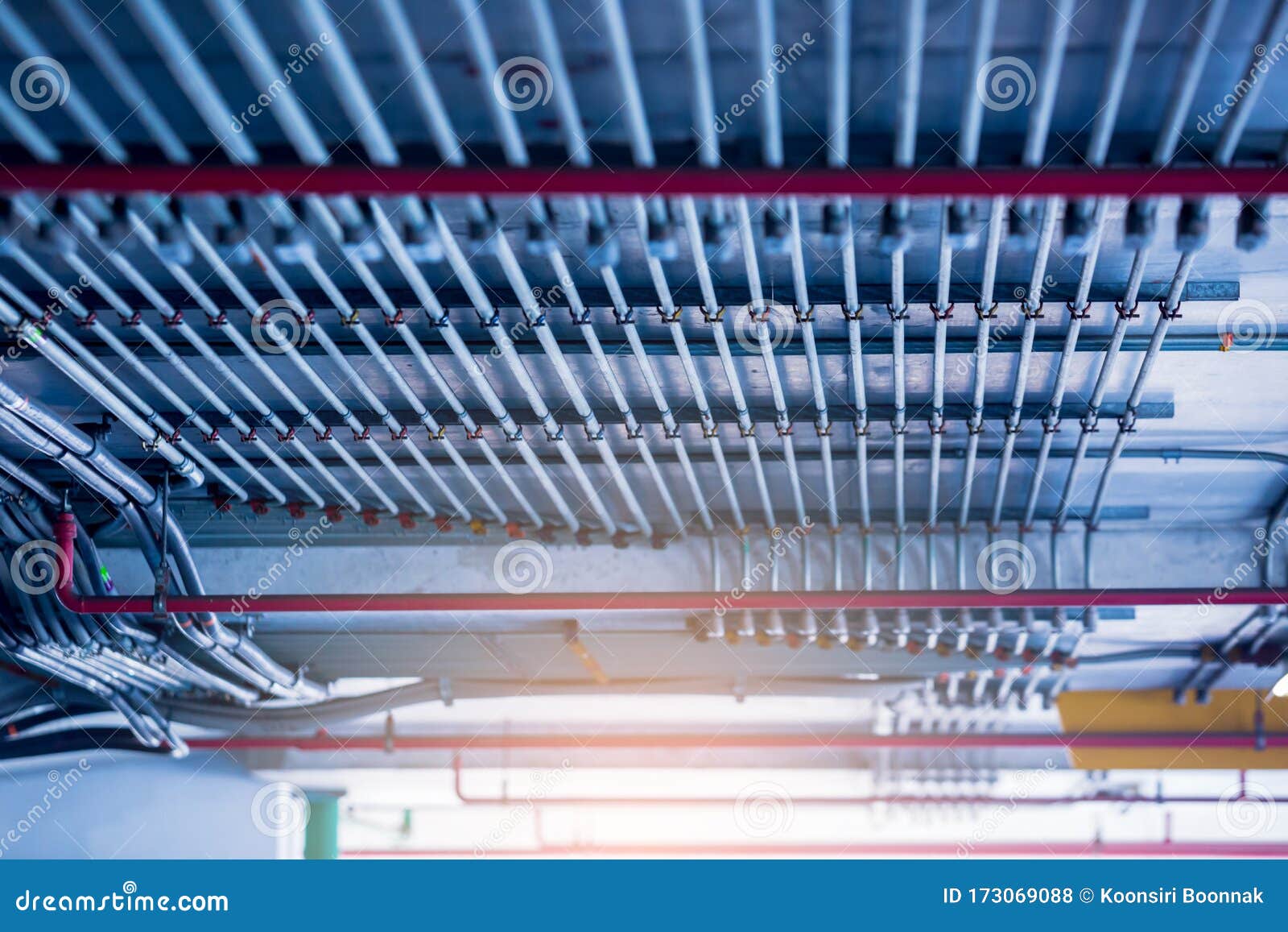 Blurry Picture of Electrical Conduit and Cabling. Blurry Image for ...