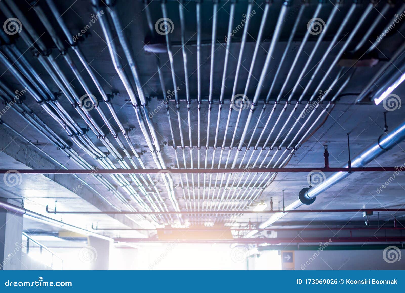 Blurry Picture Of Electrical Conduit And Cabling. Blurry Image For ...