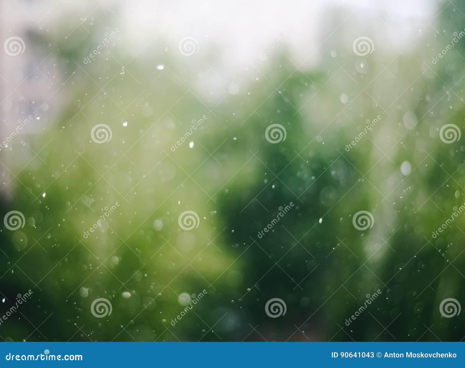 Blurry Raindrops on Window Glass Abstract Background Stock Image ...