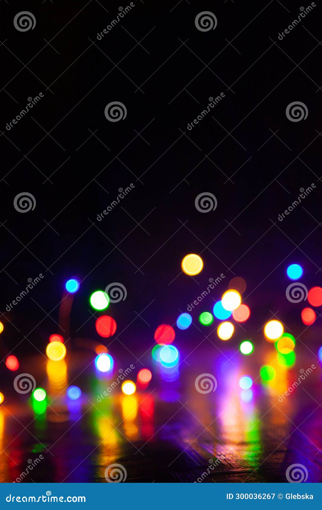 Bright Round Blurry Lights are Chaotically Located Below Black ...