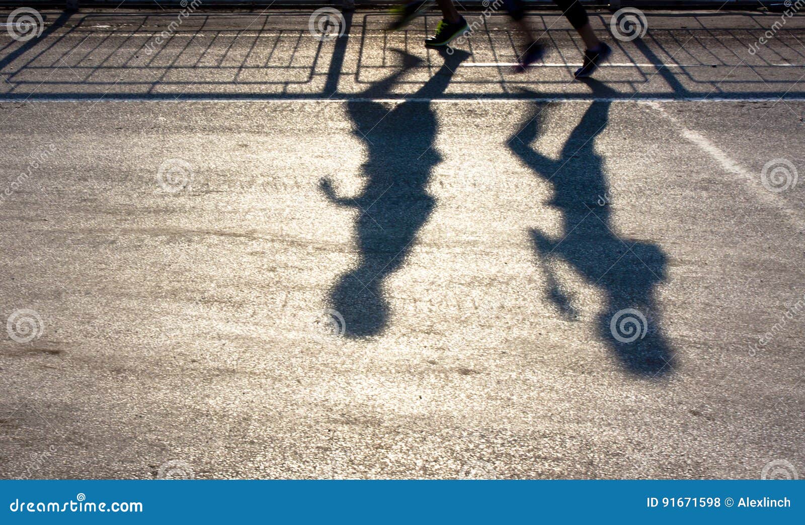 Blurry Shadows of Two People Jogging Stock Photo - Image of calm ...