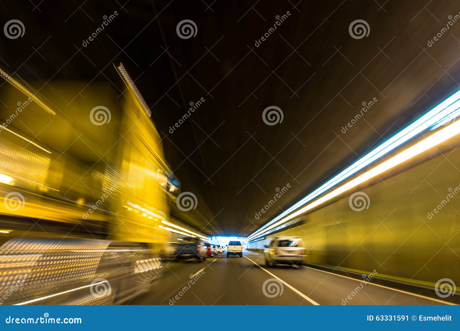 Car Speeding In Tunnel Expressway Royalty-Free Stock Photography ...