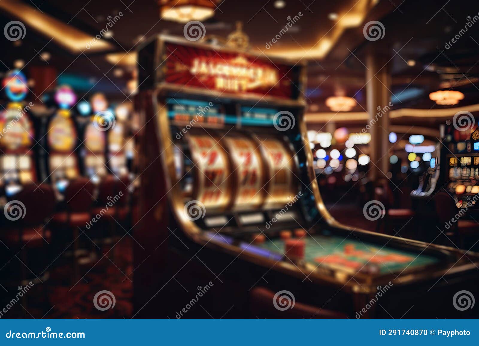 Blurry View of Slot Machine Winning Big. Stock Photo - Image of ...