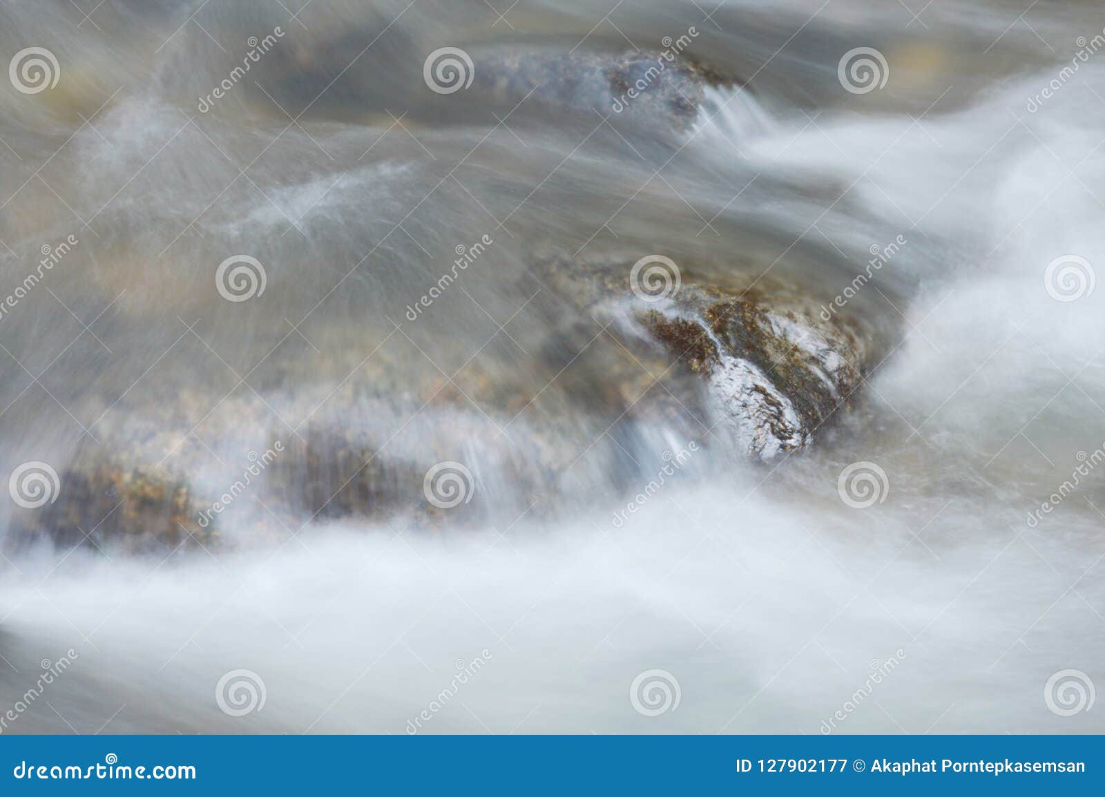 Blurry Water Flowing on the Rock and Wave Splashing in River Stock ...