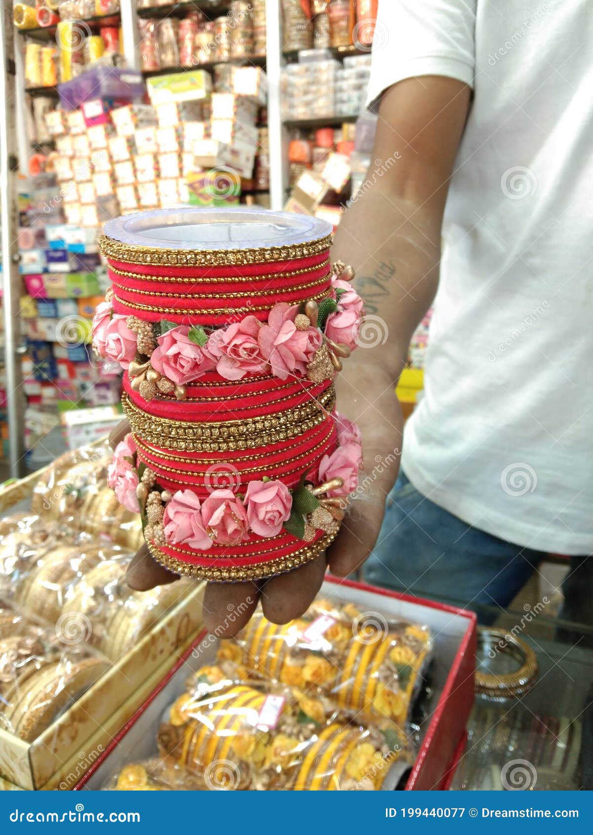 Blurs Background with Bangles Holded by the Man Stock Image - Image of ...
