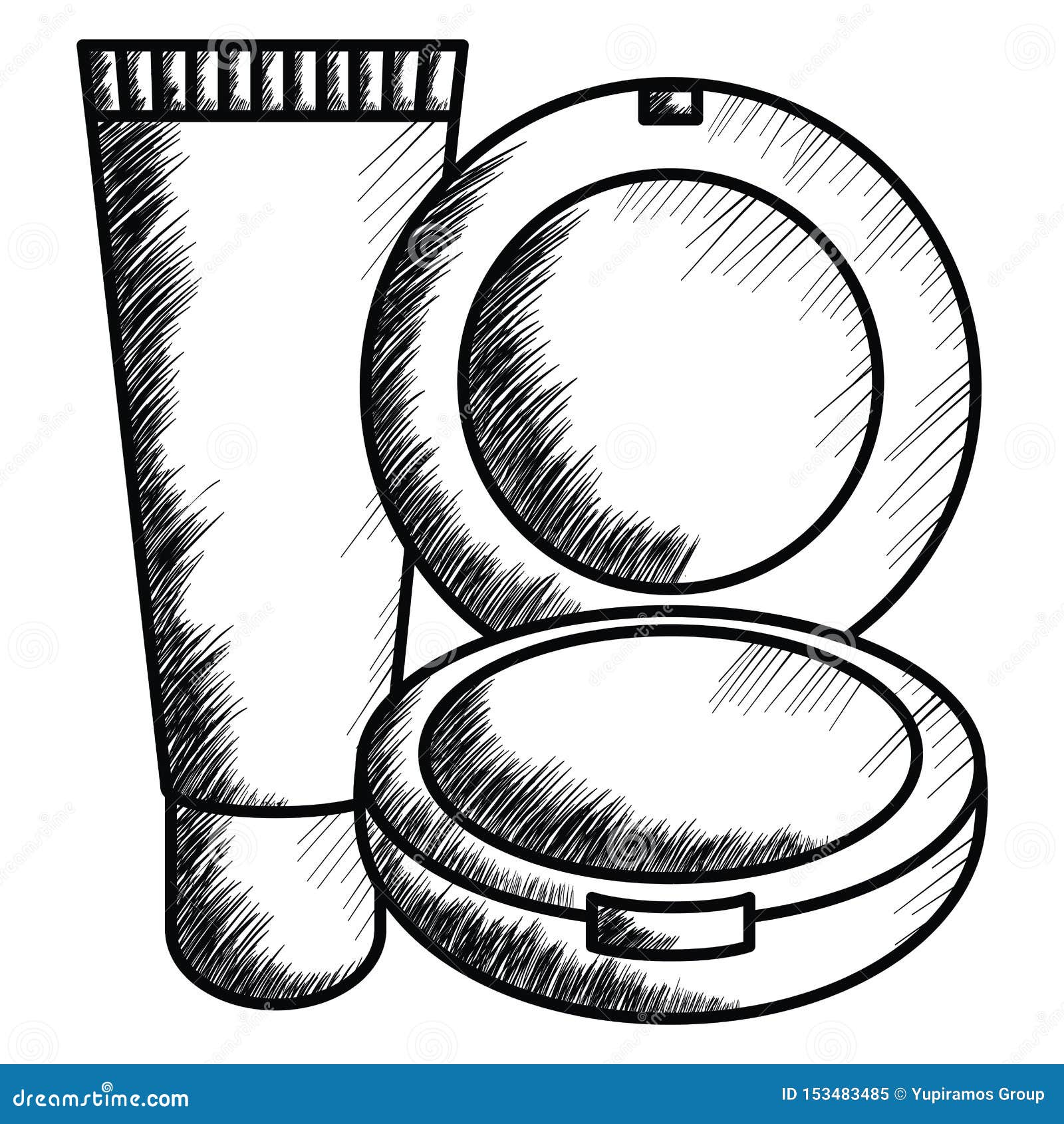 Blush and Bright Make Up Drawing Icon Stock Vector - Illustration of ...