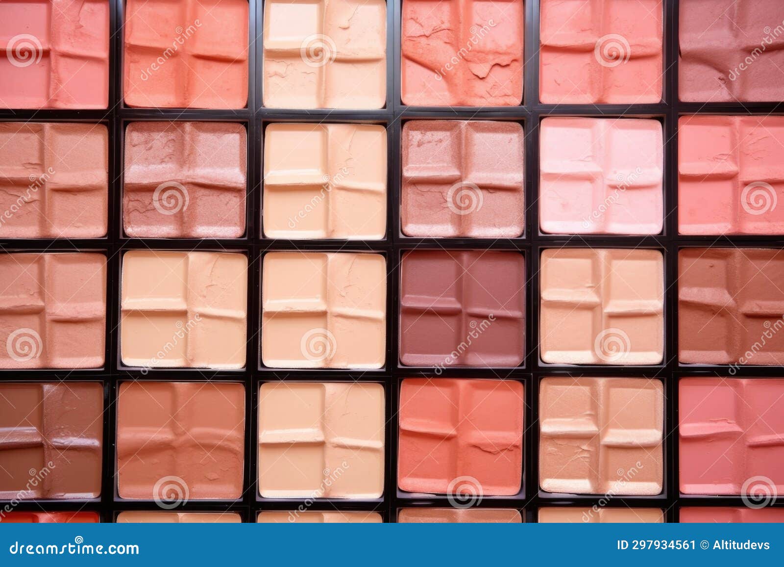 Blush and Bronzer Pressed and Arranged in Neat Rows Stock Image - Image ...