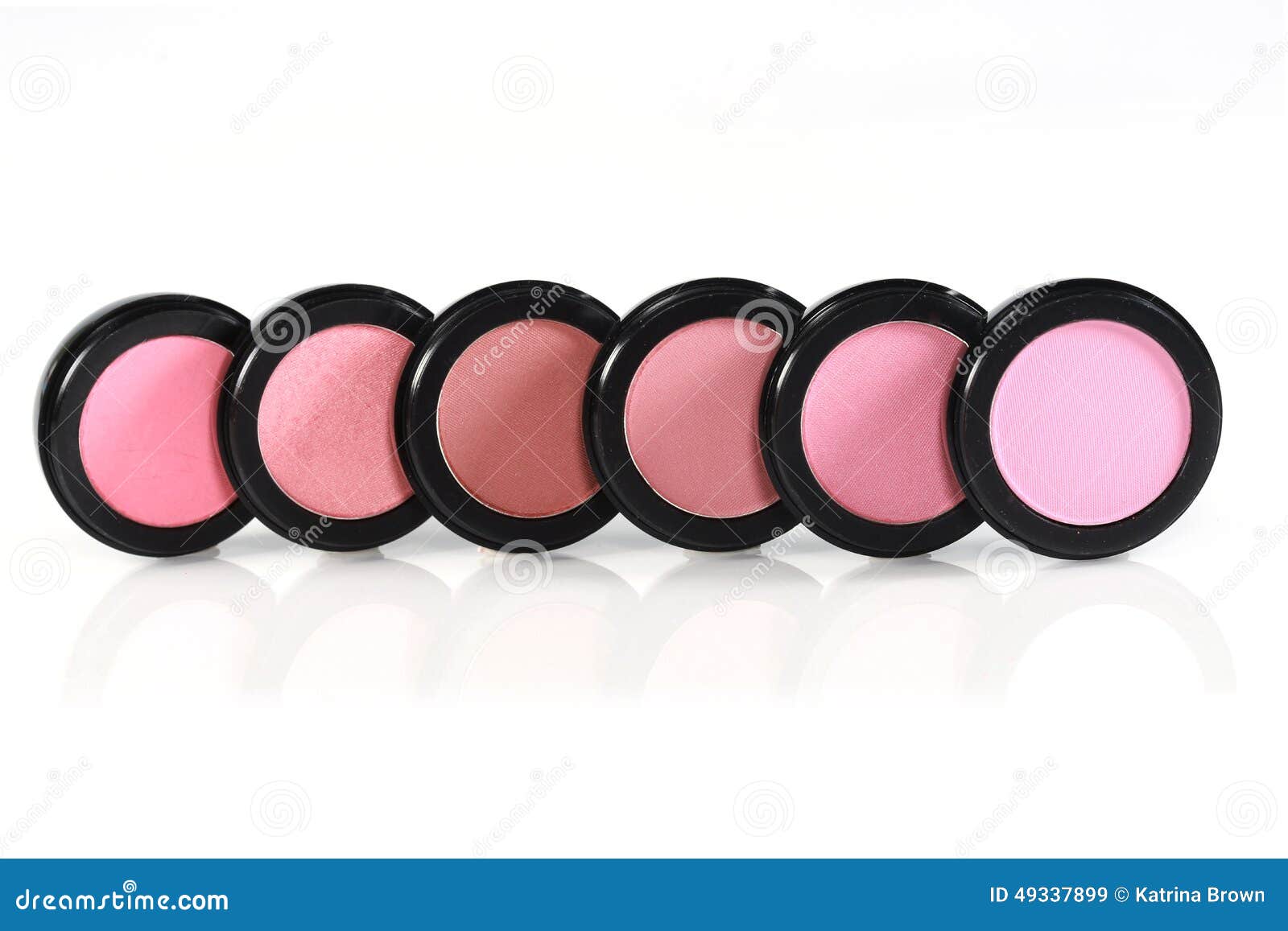Blush Colors in Black Circular Containers Stock Image - Image of ...