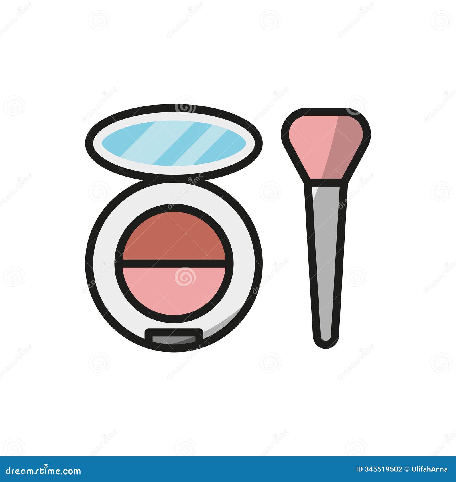 Blush Compact Make Up Beauty Icon Vector Stock Illustration ...