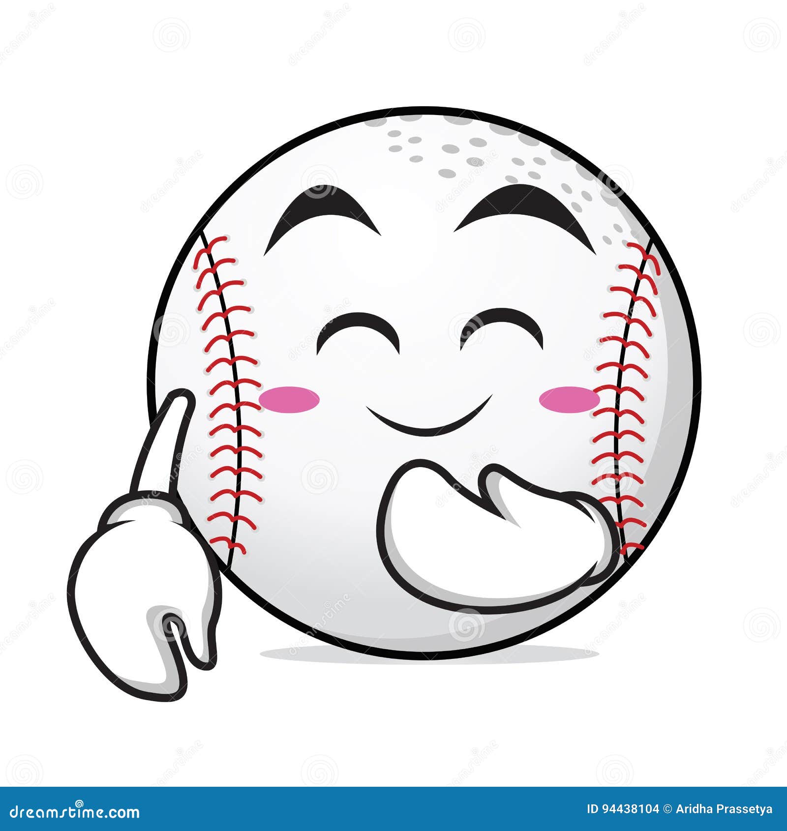 Blush Face Baseball Cartoon Character Stock Vector - Illustration of ...