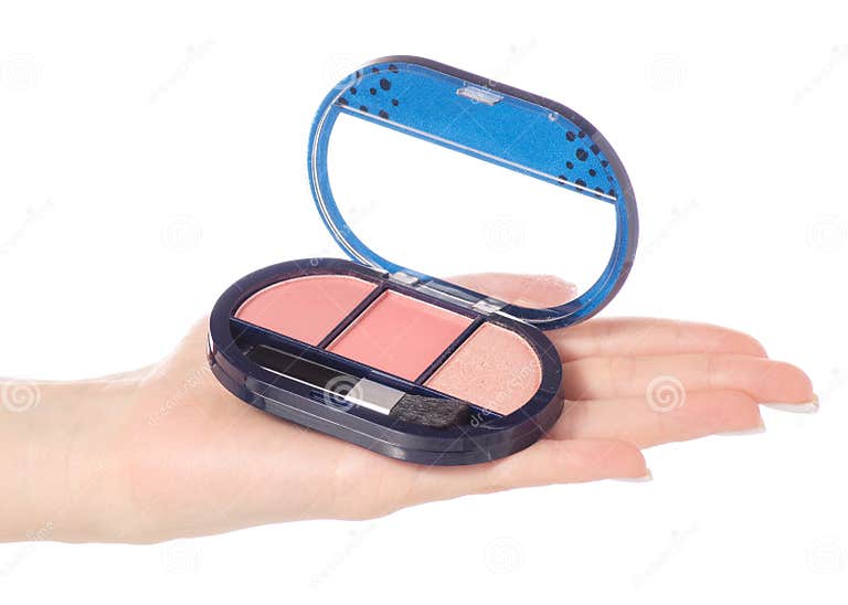 Blush in hand stock photo. Image of cosmetology, fashion - 108733822