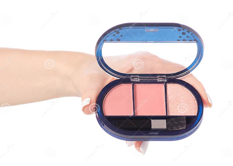 Blush in hand stock photo. Image of fashion, paint, accessory - 108733922
