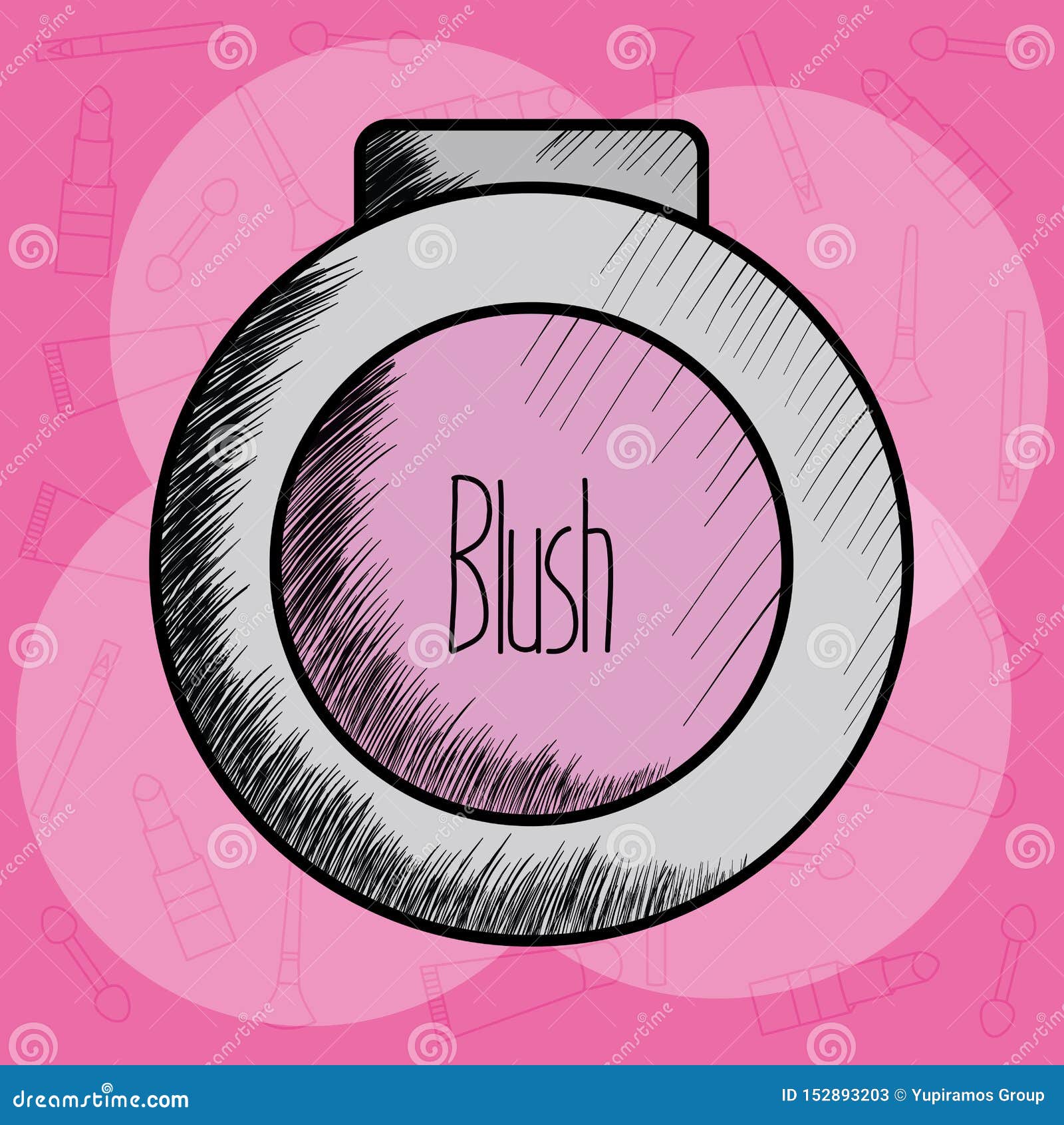 Blush make up drawing icon stock vector. Illustration of female - 152893203
