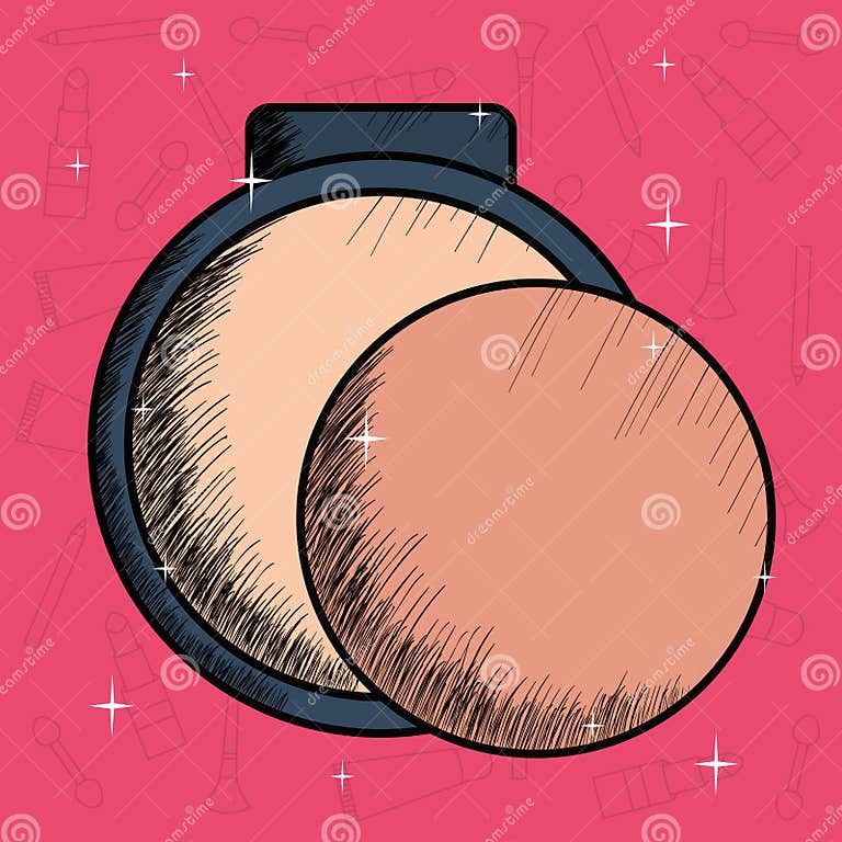 Blush make up drawing icon stock vector. Illustration of artistic ...