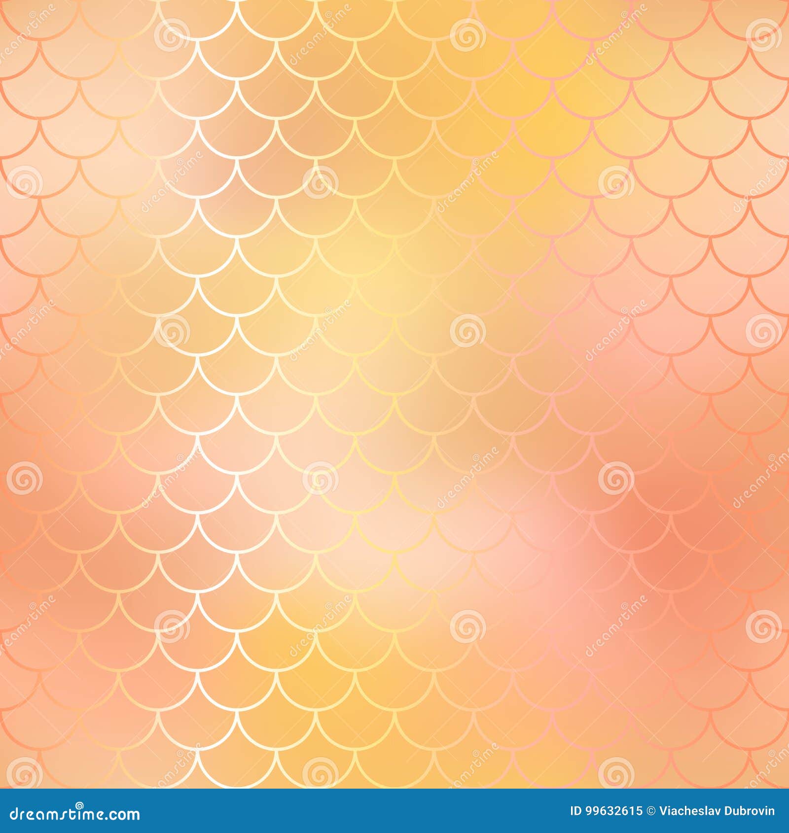 Blush Pink Mermaid Seamless Pattern. Fantastic Gold Fish Surface Stock ...
