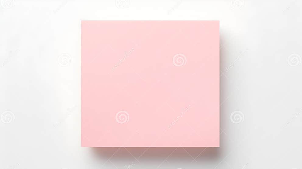 Blush Square Paper Note on a White Background. Brainstorming Template ...