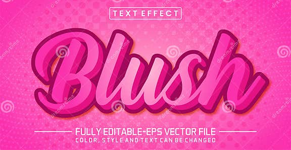 Blush Text Editable Style Effect Stock Illustration - Illustration of ...