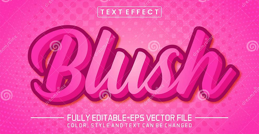 Blush Text Editable Style Effect Stock Illustration - Illustration of ...