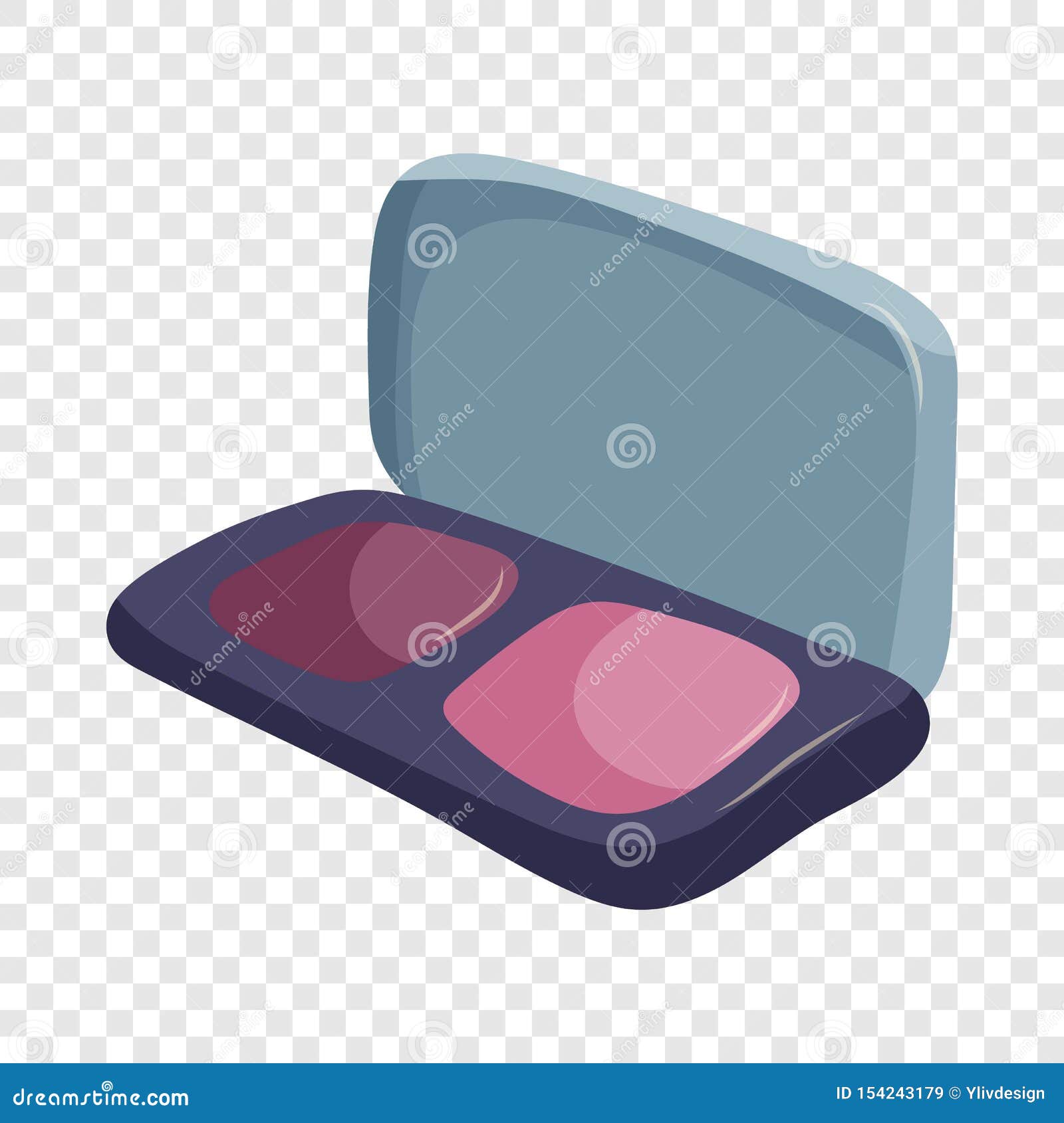 Blusher Icon Set. Cosmetic Facial Blusher Kit Box Vector Symbol ...