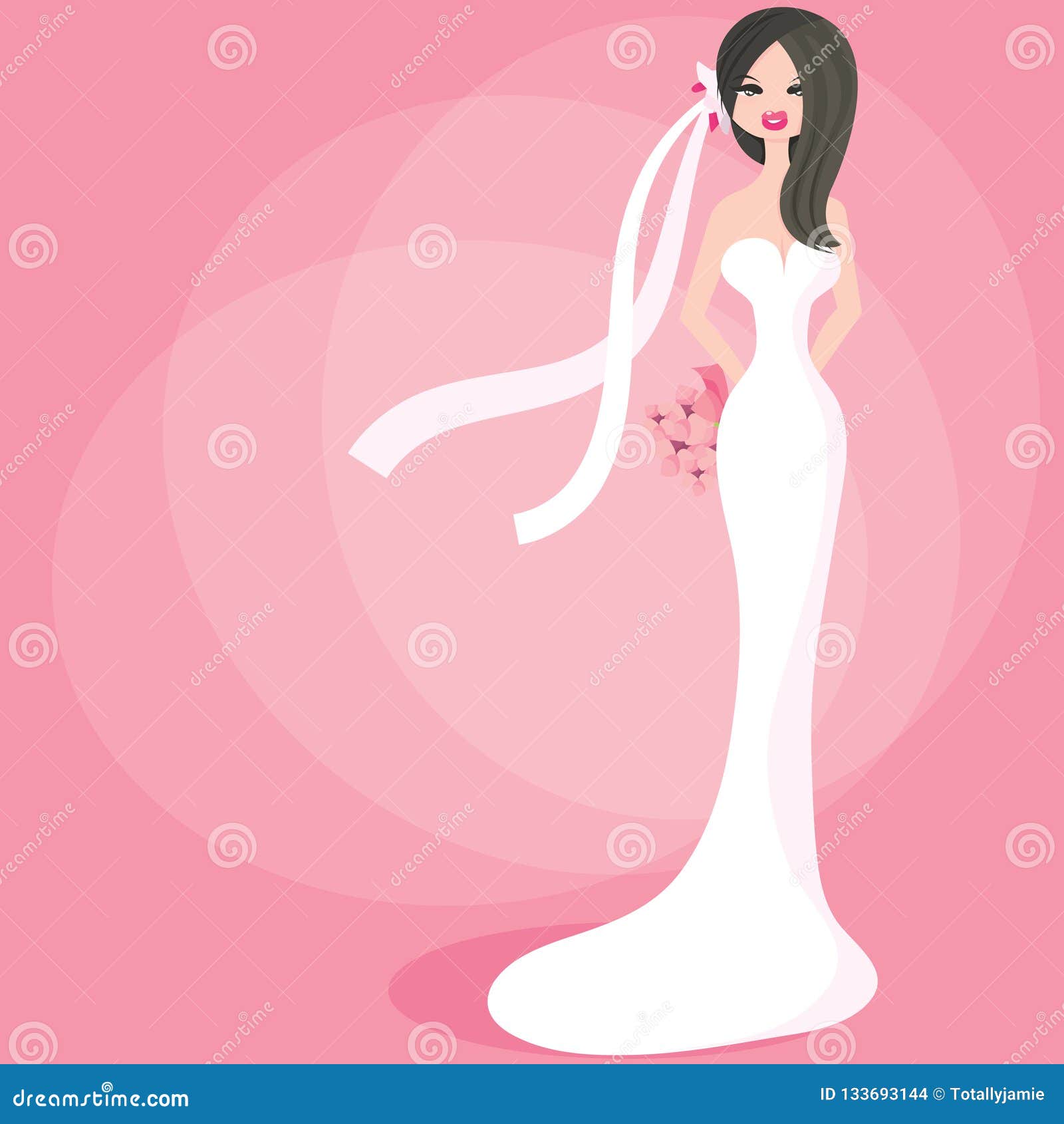 Blushing Bride stock illustration. Illustration of dress - 133693144