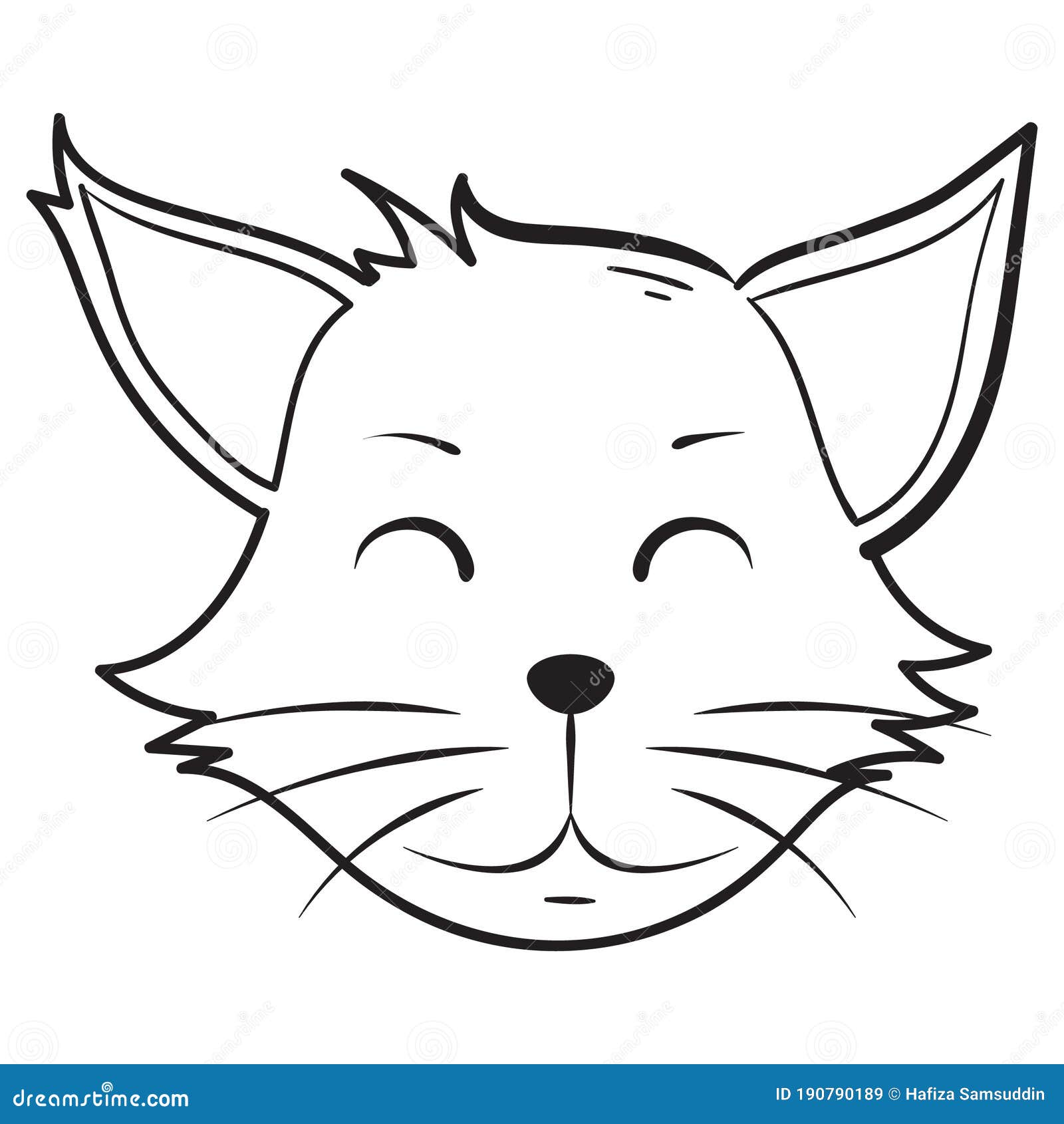 Blushing Cat. Vector Illustration Decorative Design Stock Vector ...
