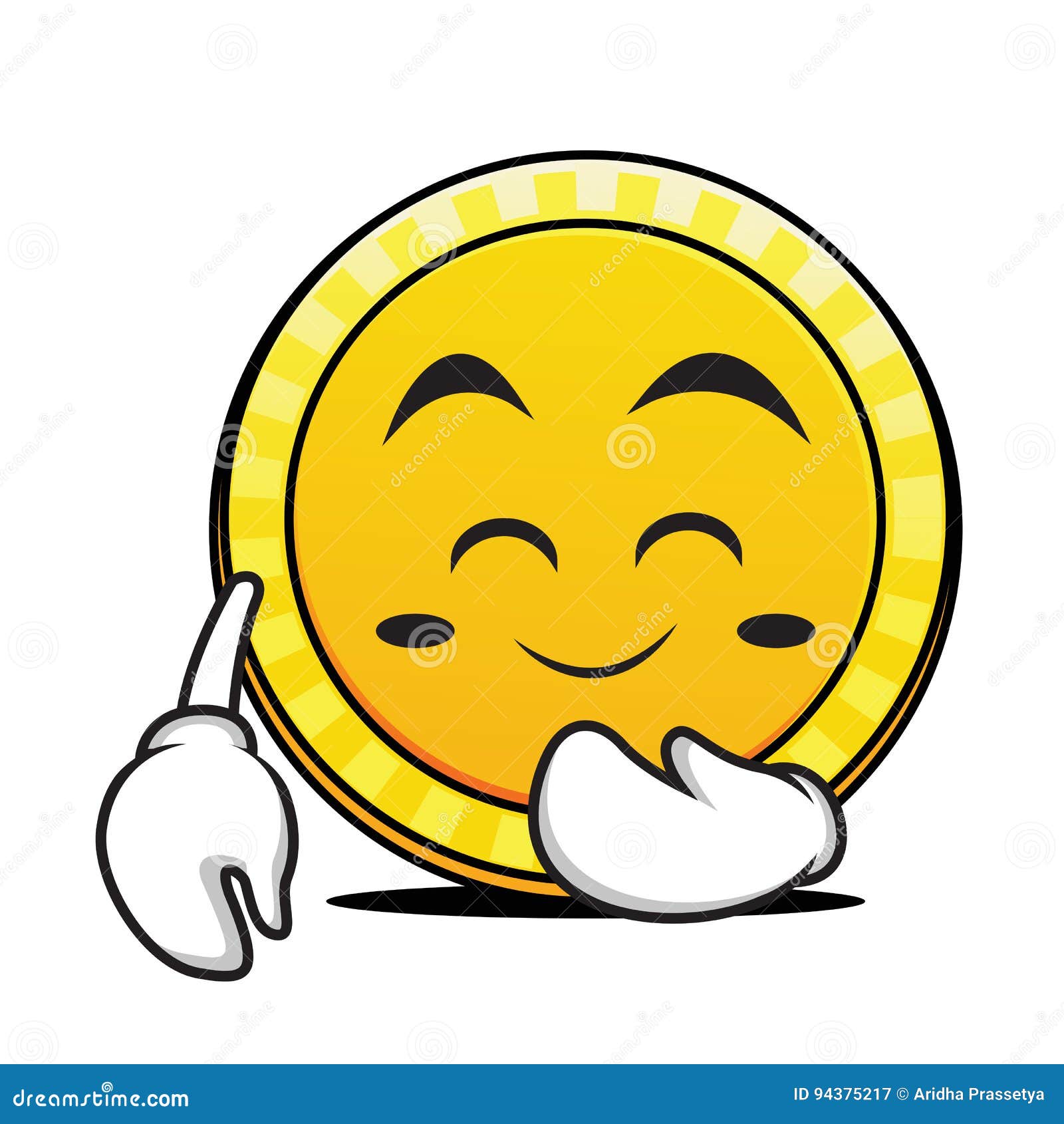 Blushing Coin Cartoon Character Collection Stock Vector - Illustration ...