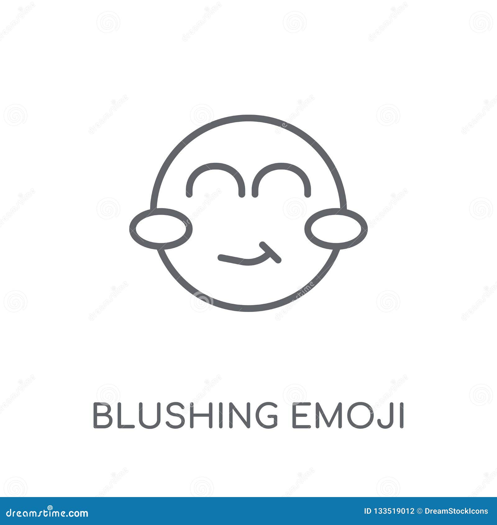 Blushing Emoji Linear Icon. Modern Outline Blushing Emoji Logo C Vector ...