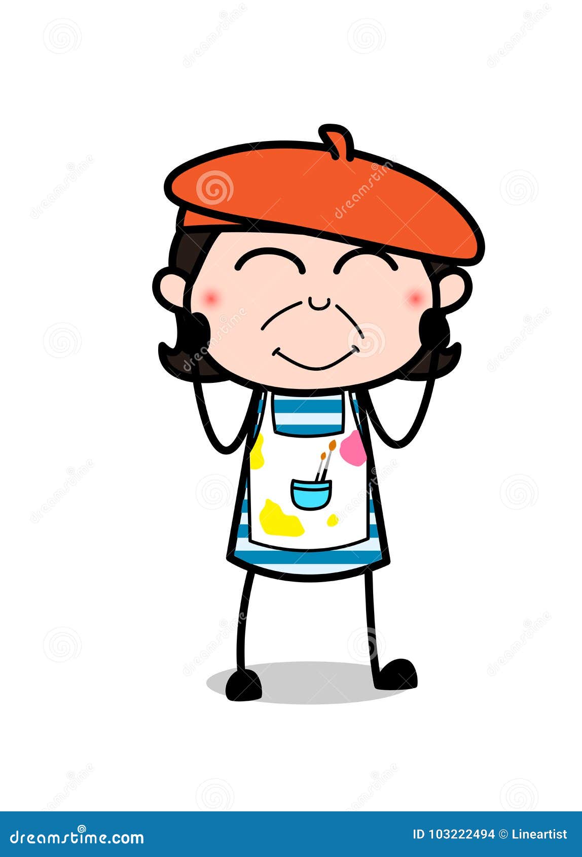 Blushing Face - Cartoon Artist Vector Illustration Stock Illustration ...