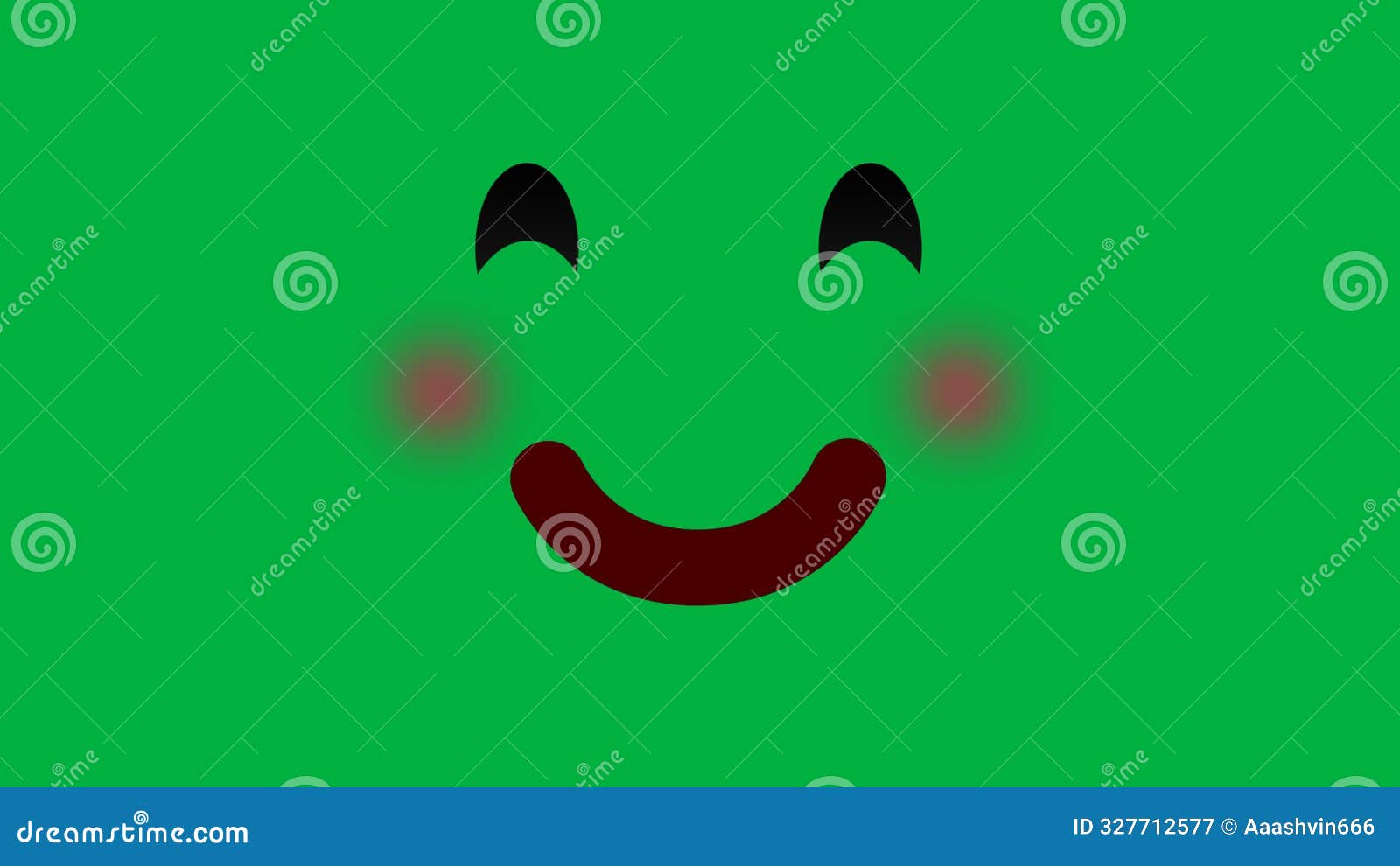 Blushing Facial Expressions. Blushing Green Background Stock ...