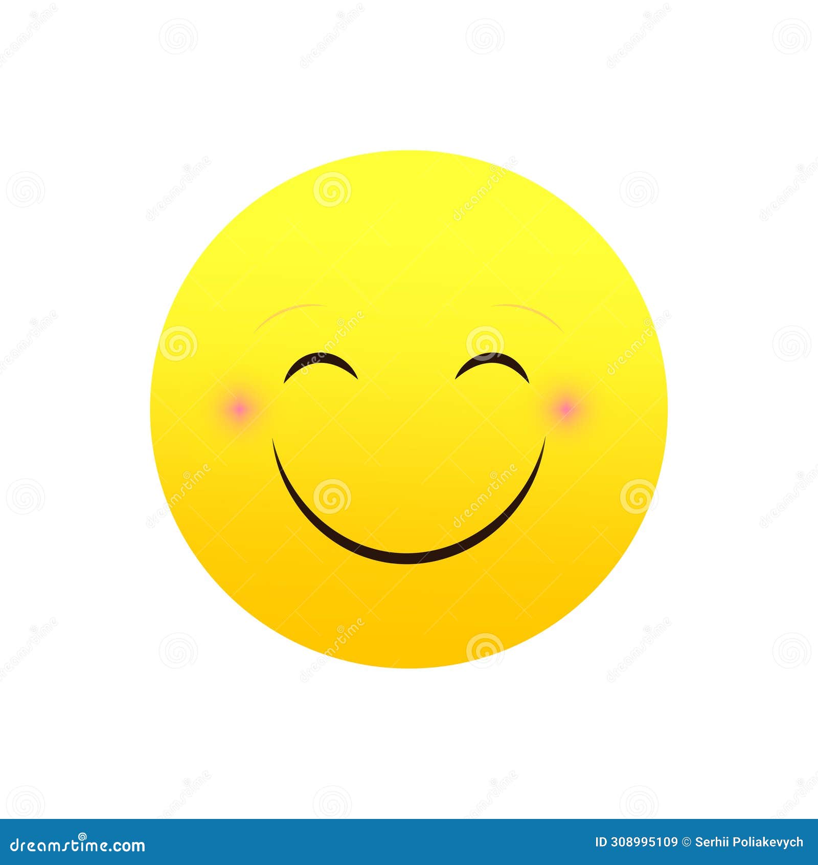 Blushing Happy Face Emoji. Joyful Expression. Vector Illustration. EPS ...