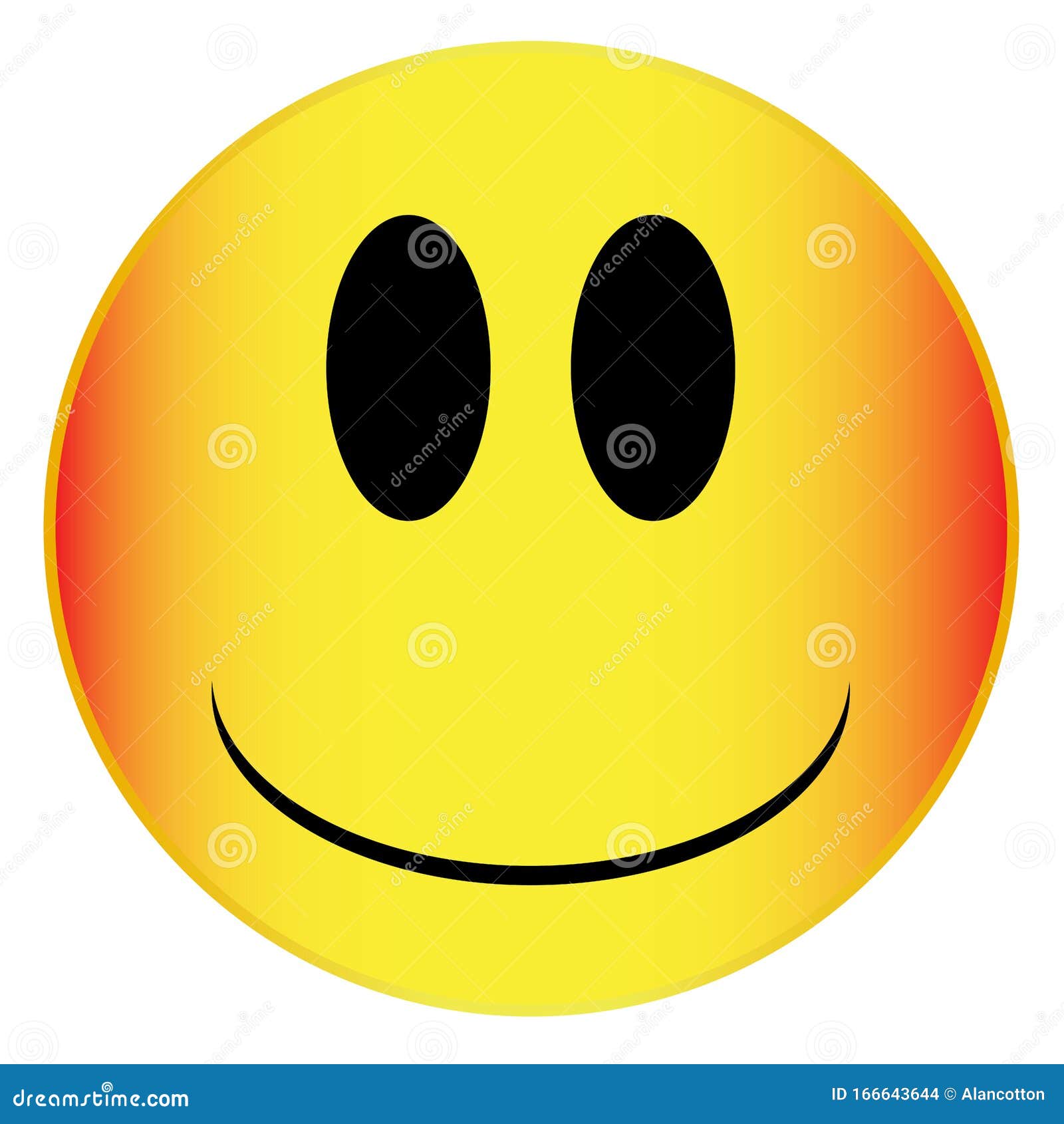 Smile And Blushing Emotion Face With Happy Eyes On Paint Background ...