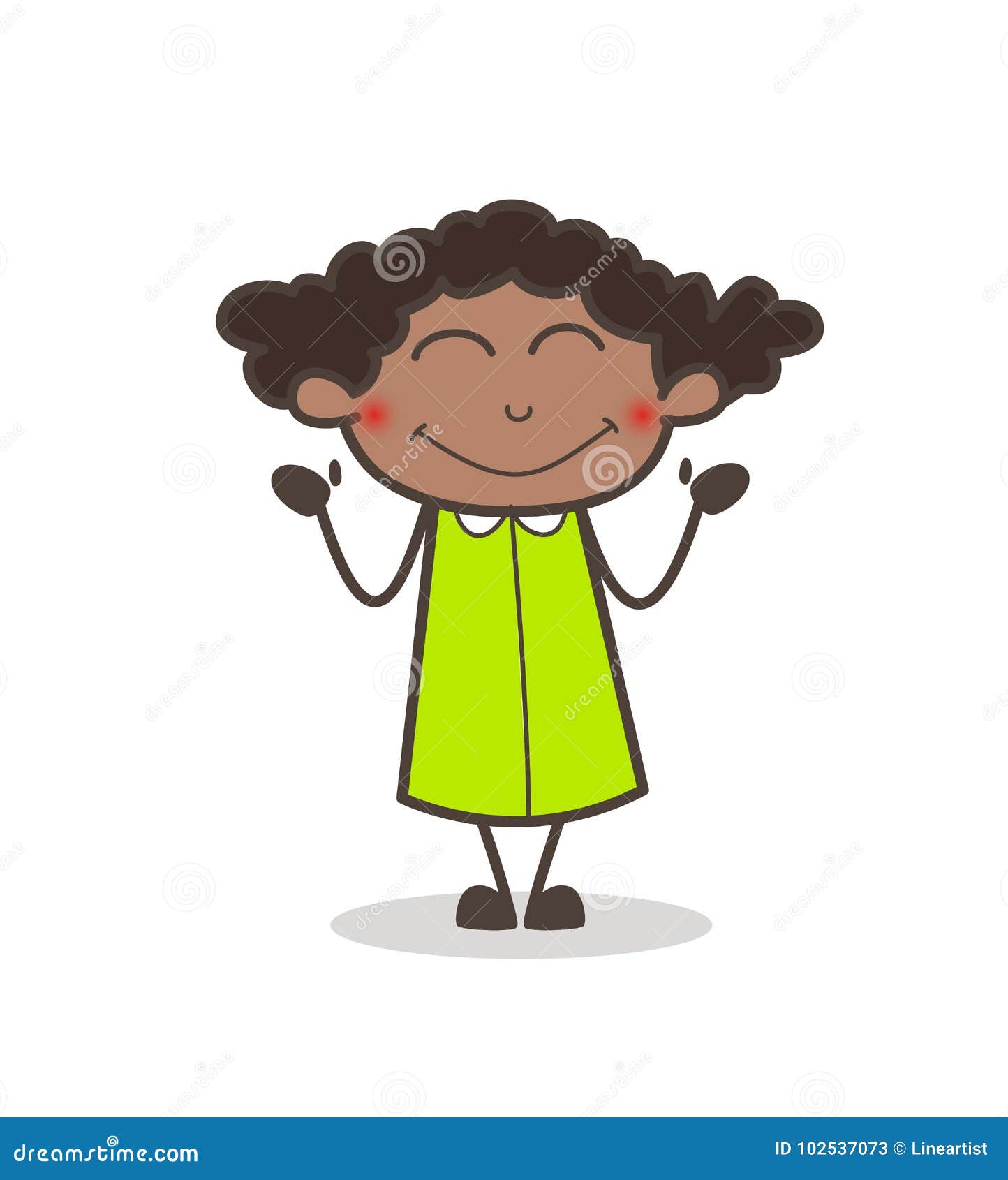 Blushing Young Girl Face Expression Stock Illustration - Illustration ...