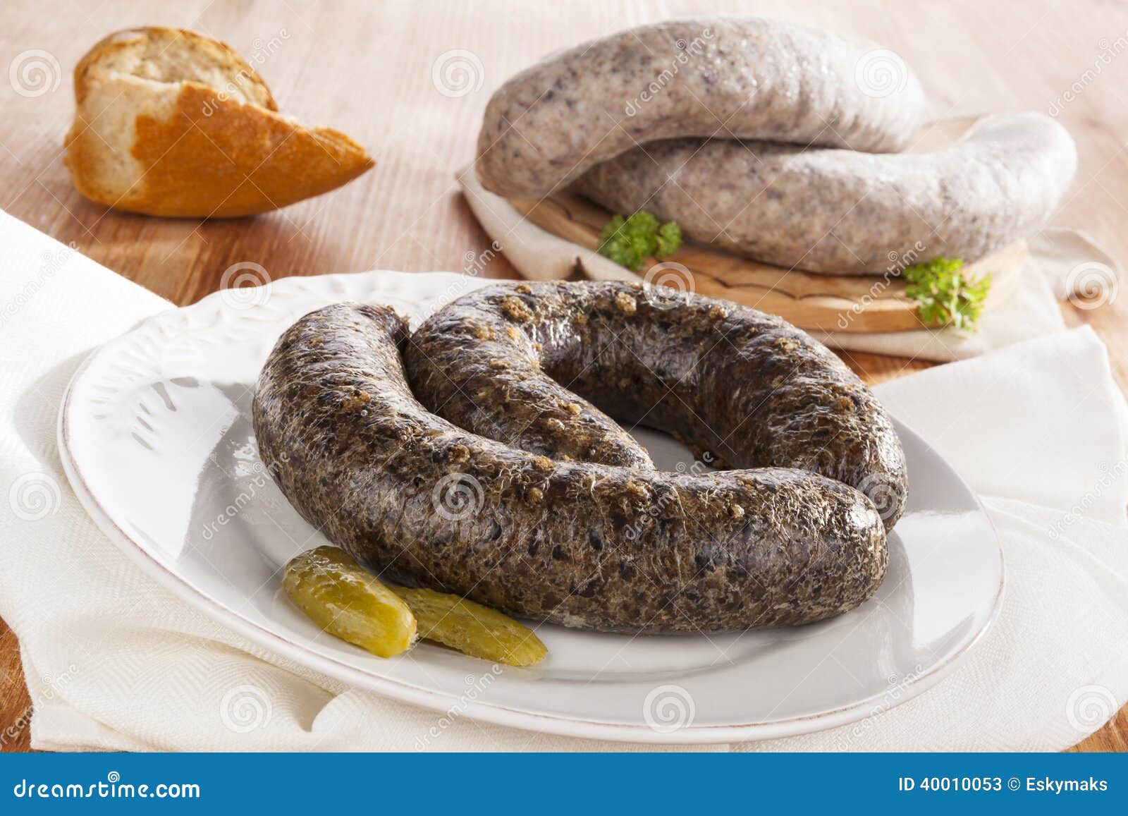 Blutwurst und Reiswurst. stockbild. Bild von küche, geschmackvoll ...