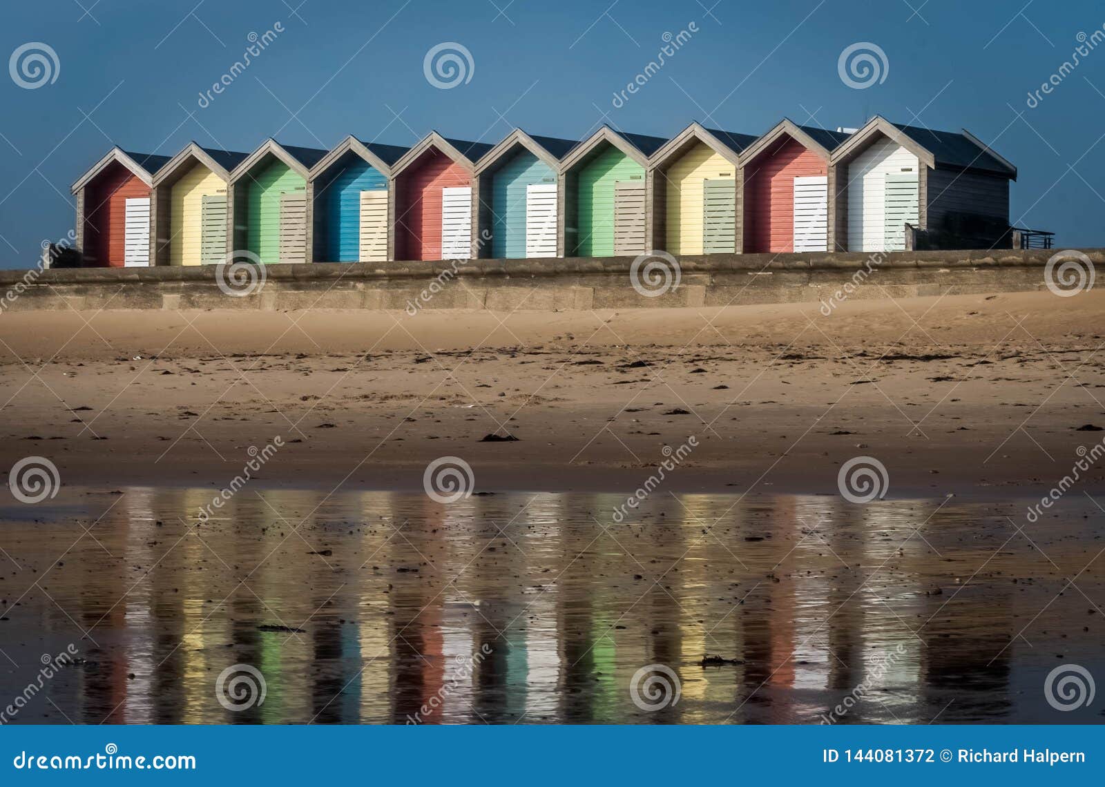 Blyth Valley Arts and Leisure Beach Huts Stock Photo - Image of ...