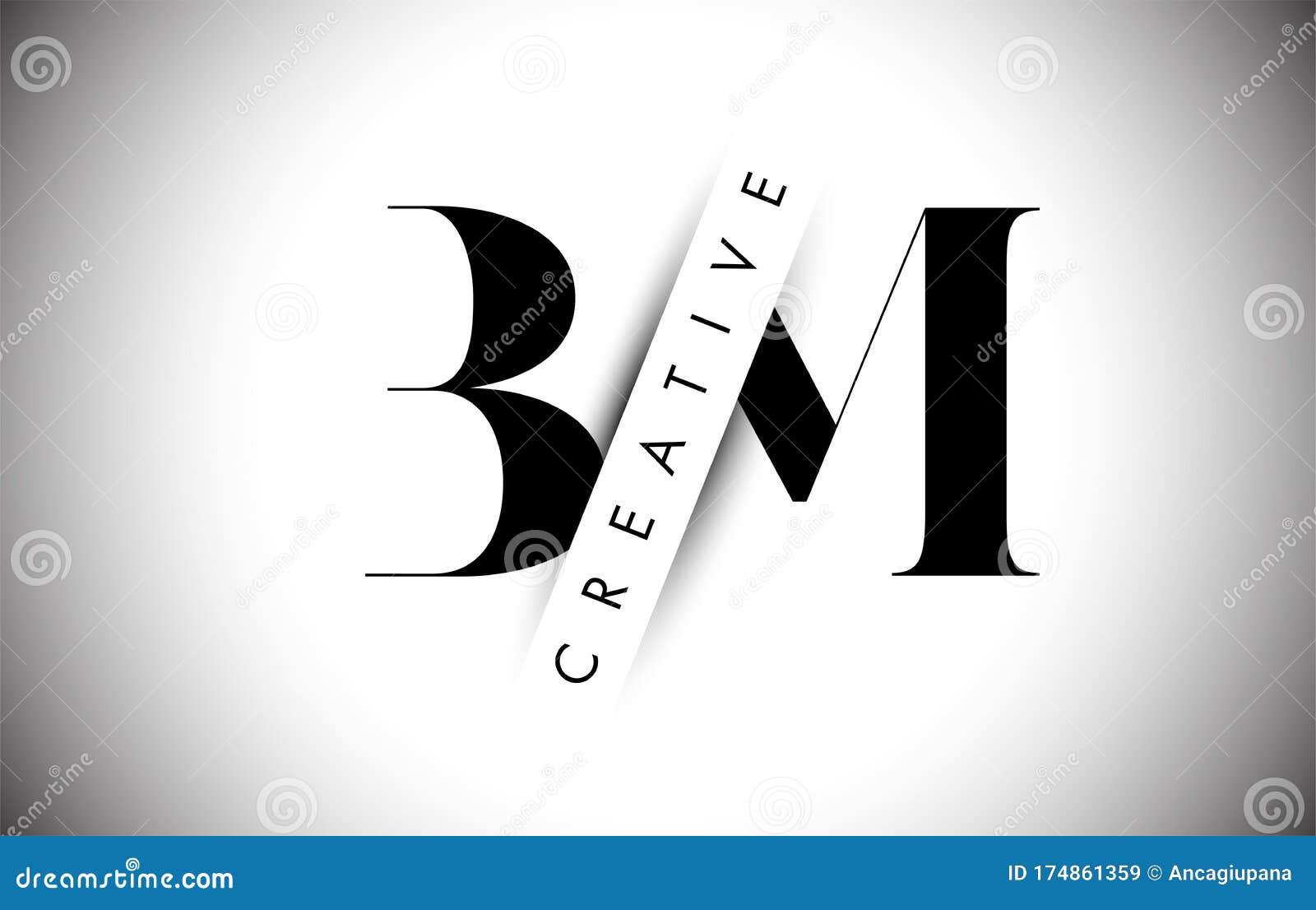 BM B M Letter Logo with Creative Shadow Cut and Overlayered Text Design ...
