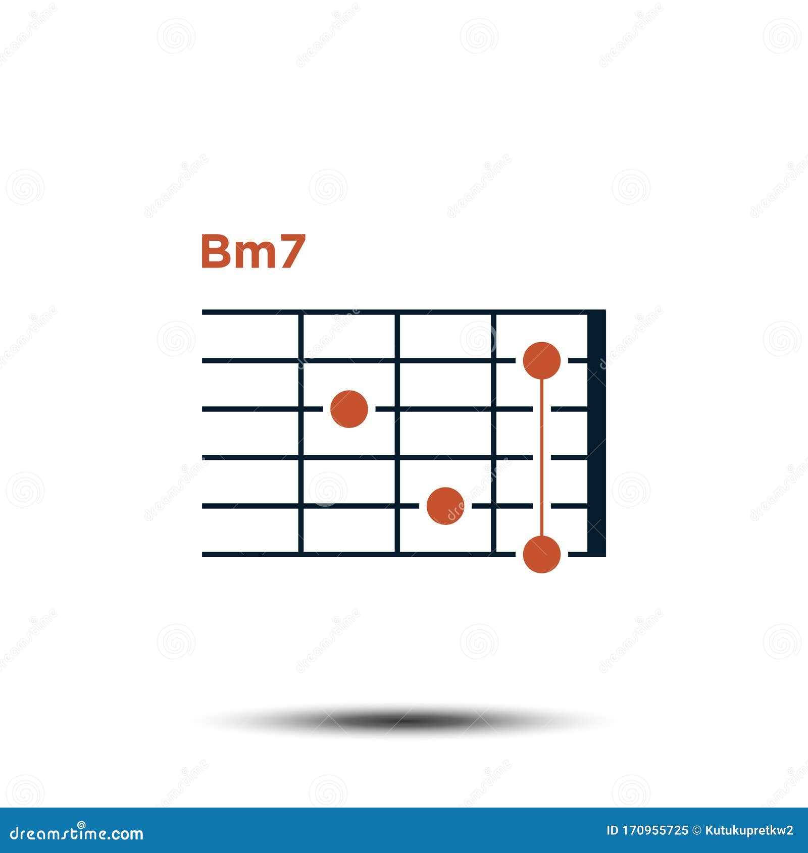 Bm7, Basic Guitar Chord Chart Icon Vector Template Stock Vector ...