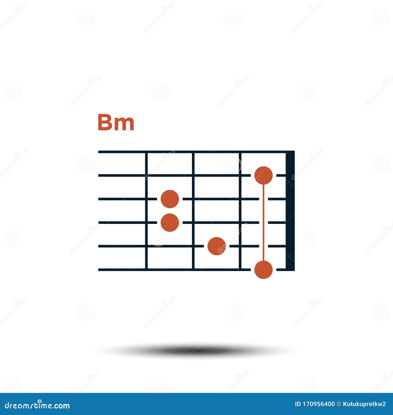 Bm, Basic Guitar Chord Chart Icon Vector Template Stock Vector ...
