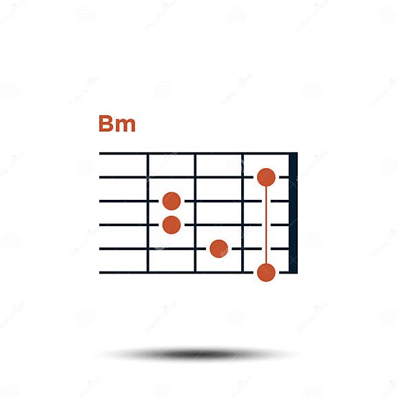 Bm, Basic Guitar Chord Chart Icon Vector Template Stock Vector ...
