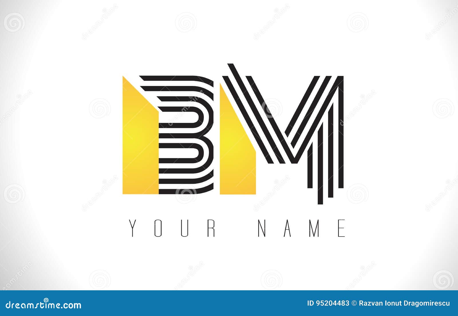 BM Black Lines Letter Logo. Creative Line Letters Vector Templat Stock ...