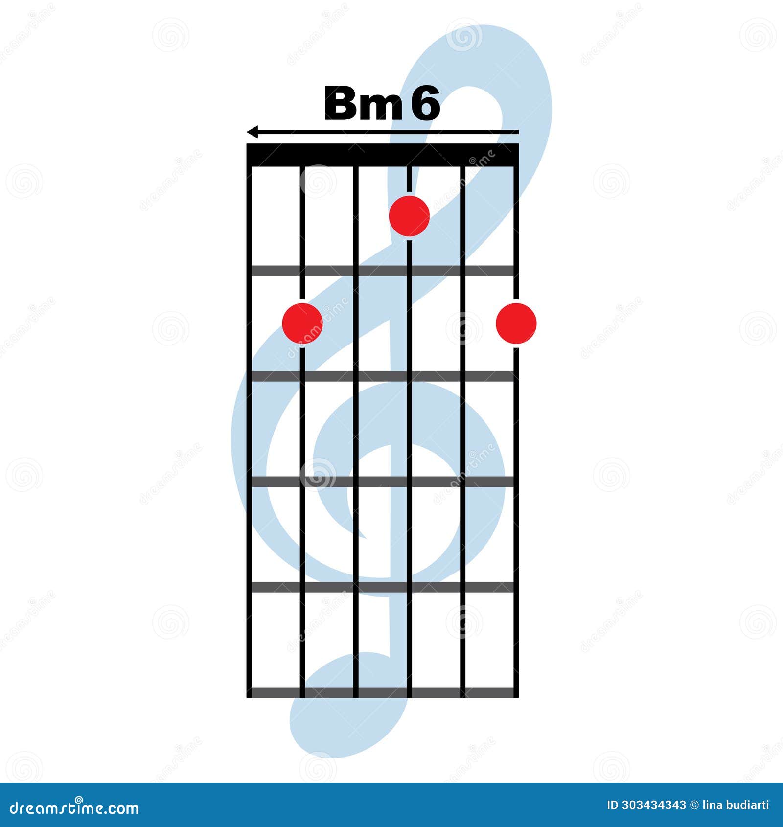 Bm6 guitar chord icon stock vector. Illustration of element - 303434343