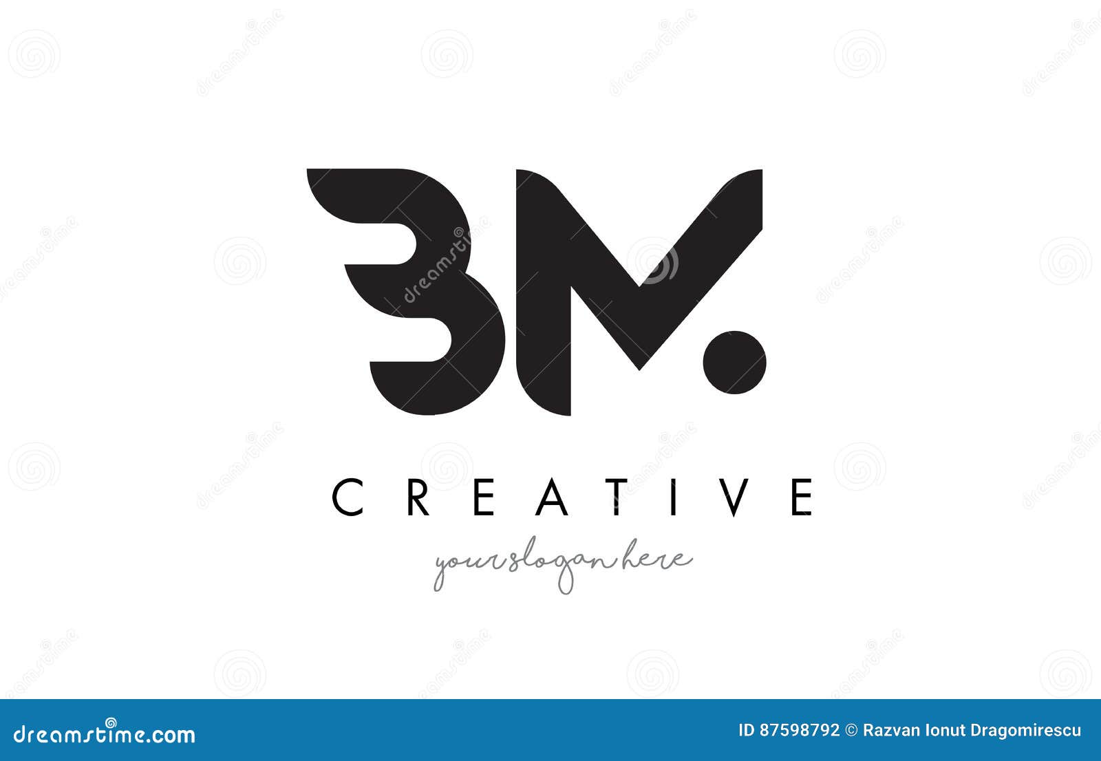 BM Letter Logo Design with Creative Modern Trendy Typography. Stock ...